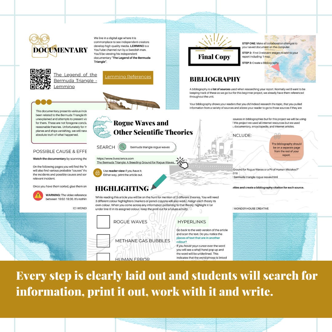 Bermuda Triangle Guided Research Project, Guided Writing, Middle School ...