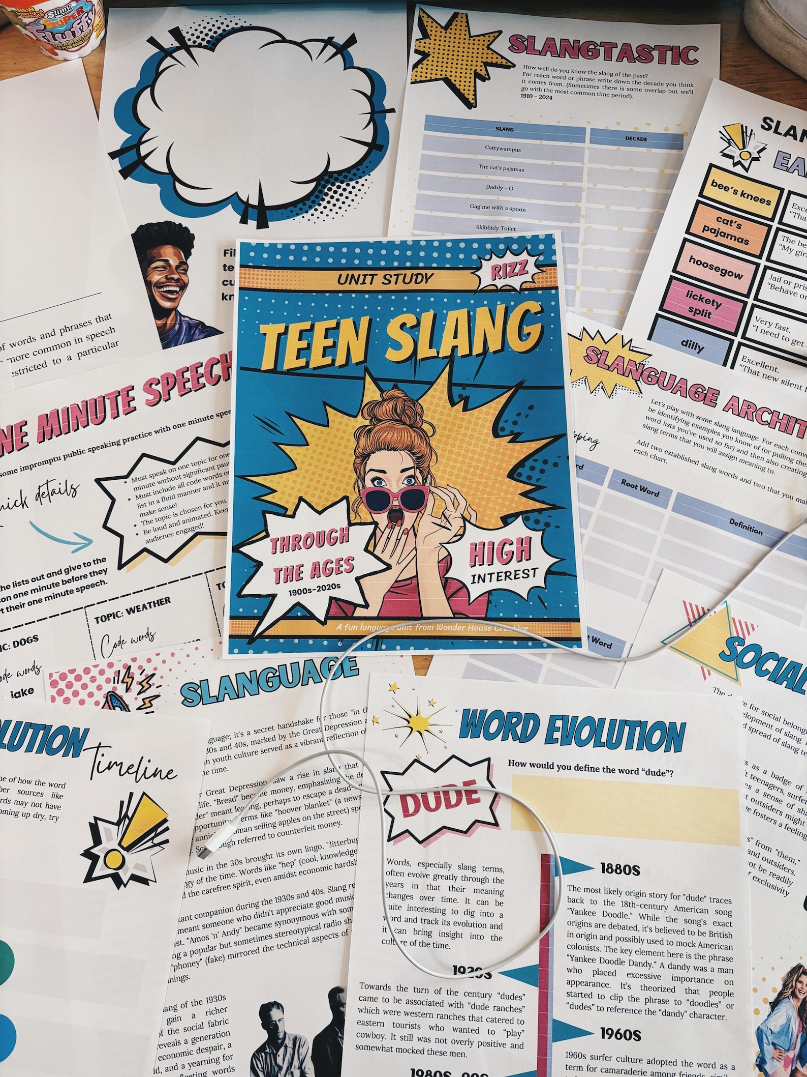 Teen Slang Language Arts Unit, Middle & High School ELA, No Prep, Open ...