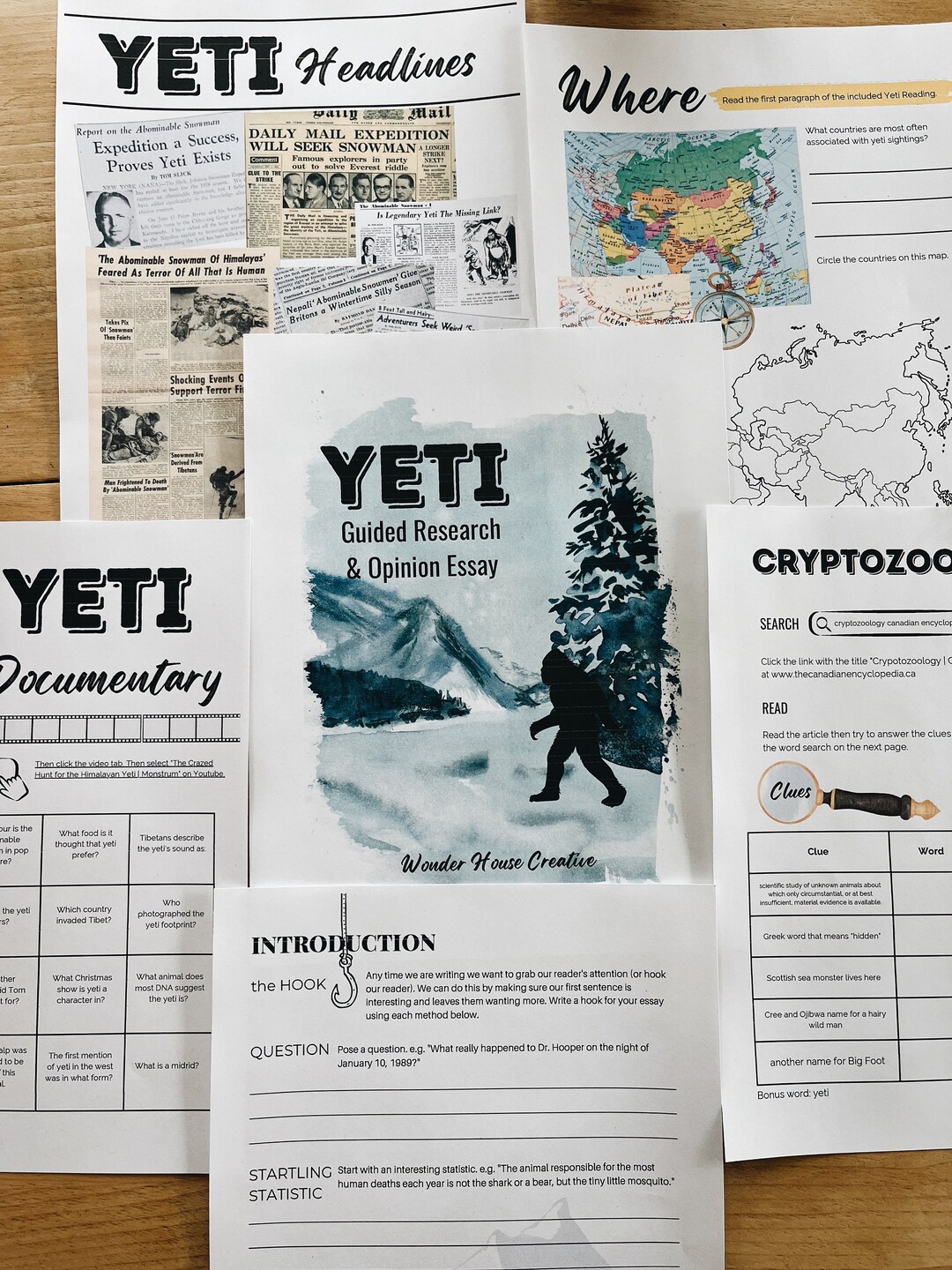Yeti Guided Research Project, Opinion Essay Writing, Middle School ...