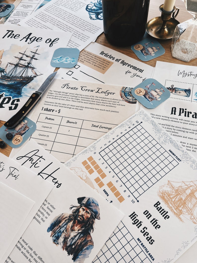 The Age of Pirates Deep Dive Unit Study, Middle School History, Print ...
