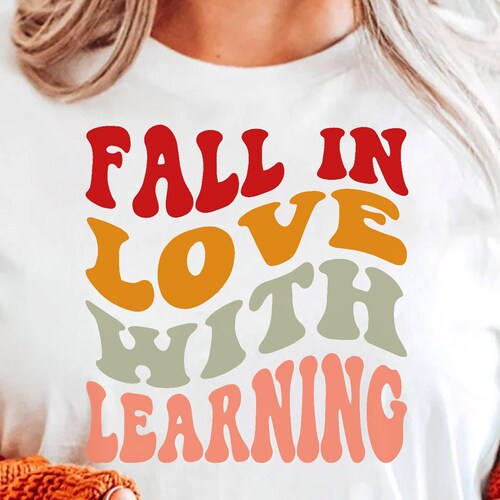 Fall Teacher Svg Fall in Love With Learning Retro Fall Svg - Etsy