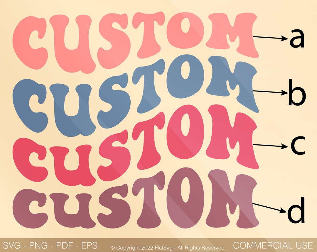 Custom Wavy Letters Stacked Svg Wavy Text Custom Svg Custom - Etsy