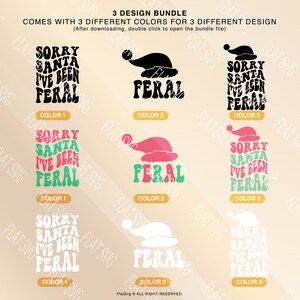 Sorry Santa I've Been Feral Svg, Christmas Shirt Svg, Funny Christmas ...