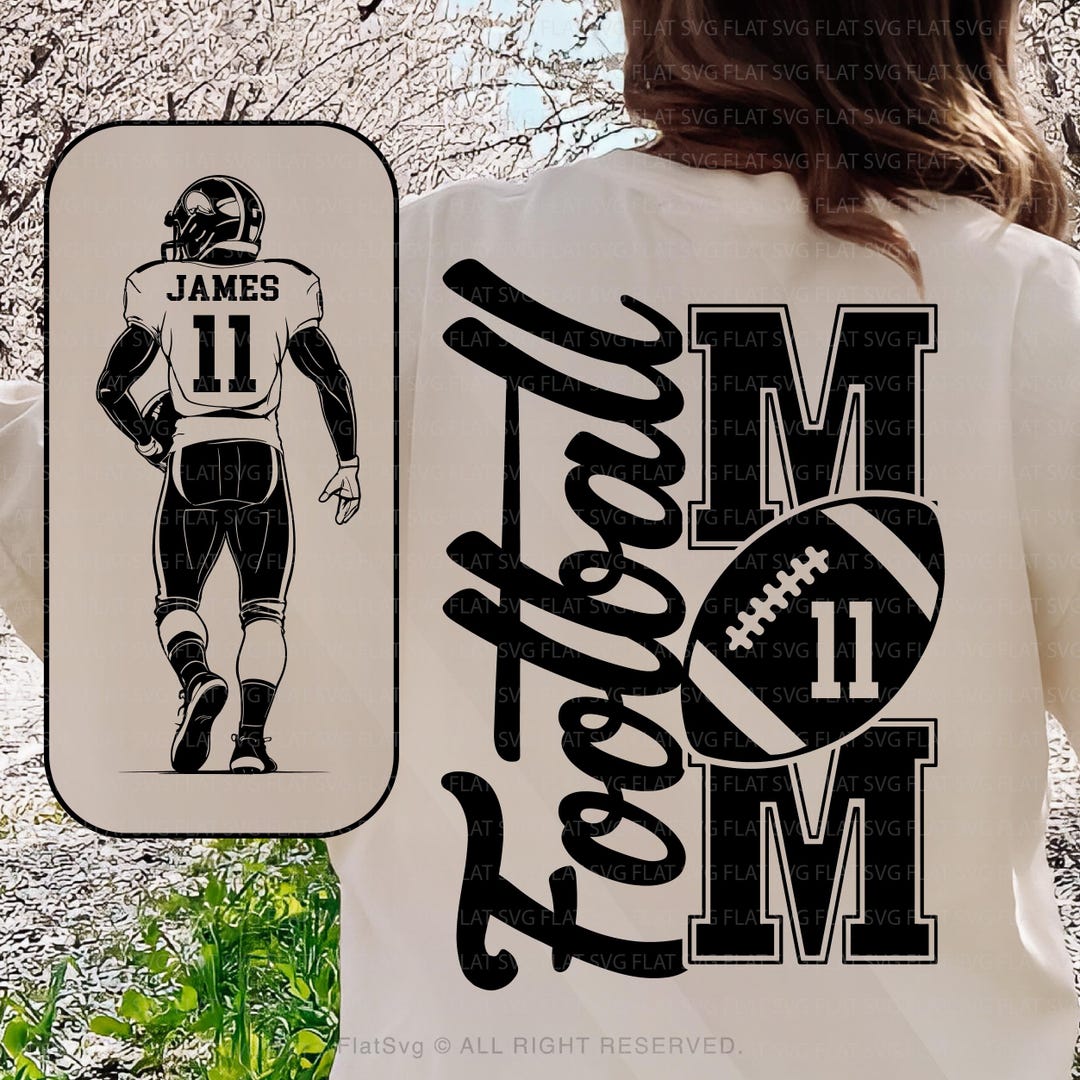 Football Player Svg, Football Mama Number Svg Png, Jersey Back Design ...