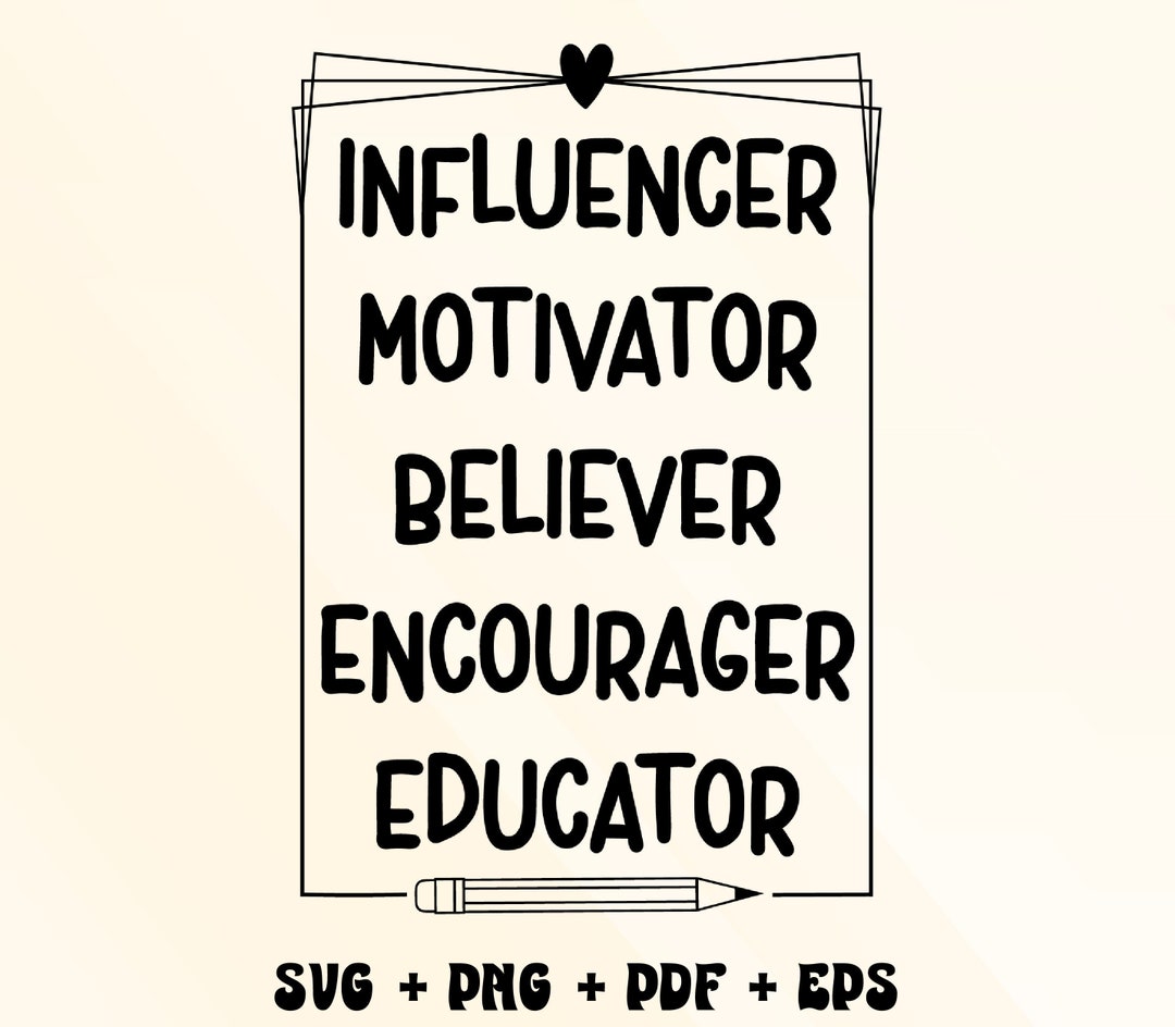 Educator Svg Png Teacher Gift Svg Teach Svg Influencer - Etsy