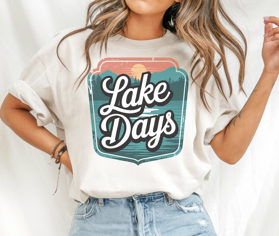 Lake Days Png, Retro Lake Png, Summer Vacation Png, Lake Life Png ...