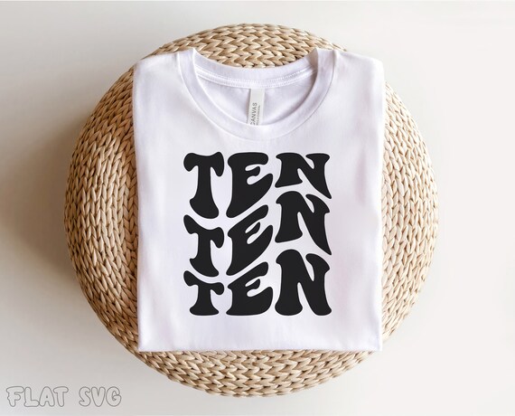 Ten Svg & Png Tenth Birthday Svg Kid Design Ten Year Old - Etsy India