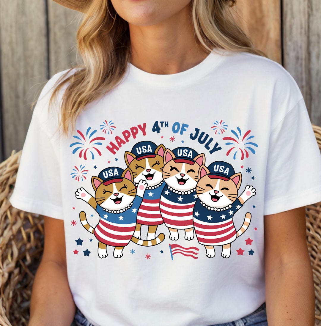4th of July Png, Patriotic Cats Clipart, USA Independence Day ...