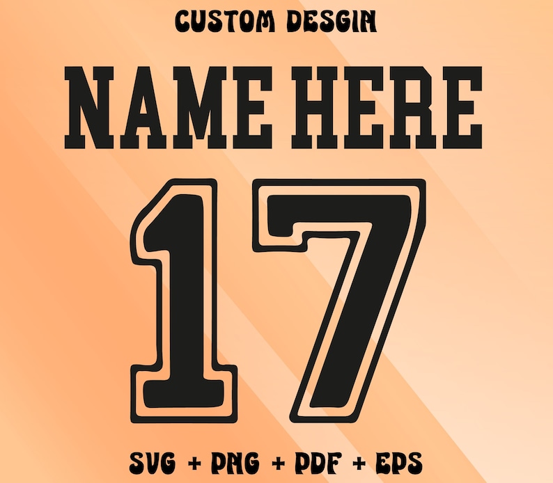 Custom Jersey Name Number Svg Png Jersey Back Design Svg - Etsy