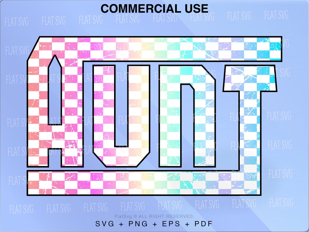 Retro Checkered Aunt Svg Png, Retro Aunt Png Svg, Distressed Aunt Svg ...