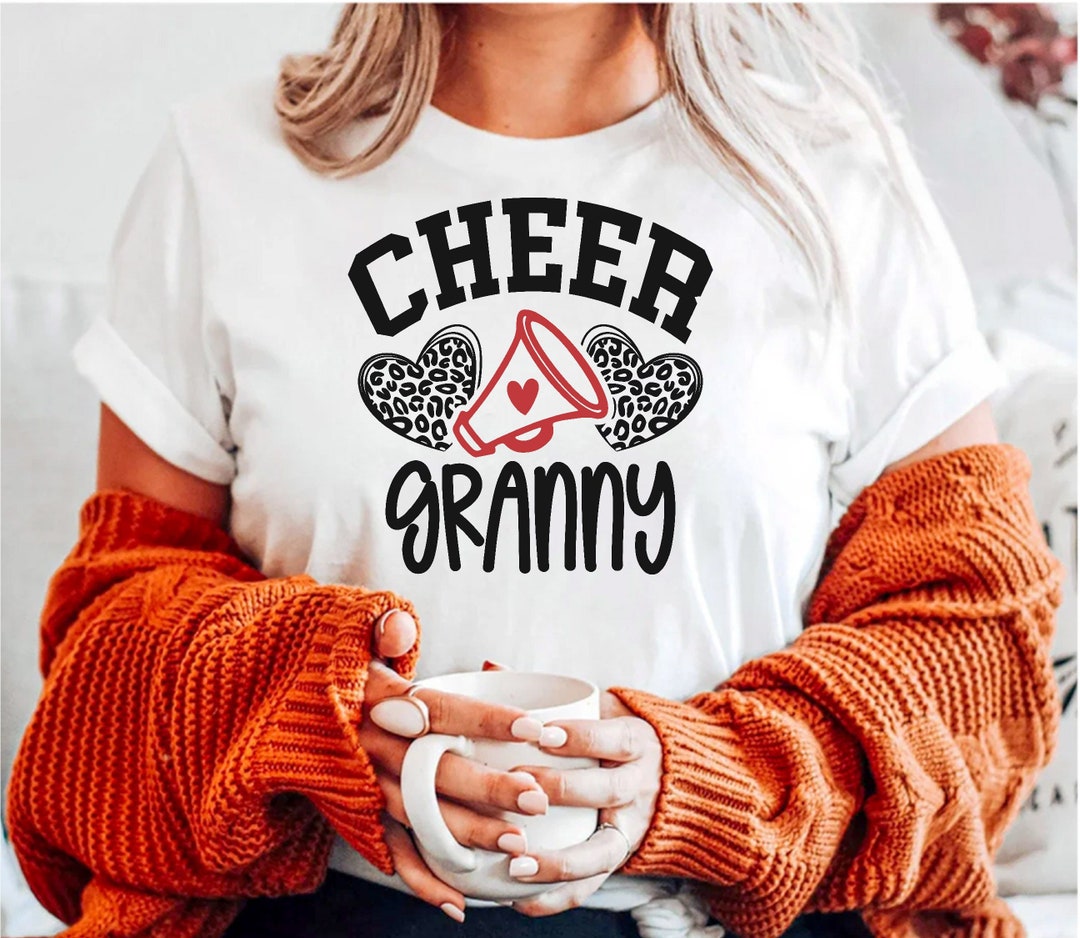 Cheer Granny Svg Png, Cheer Granny Cut File, Leopard Cheer Heart Granny ...