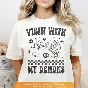 Vibin' With My Demons Svg, Spooky Svg, Halloween Svg, Funny Quote Svg ...