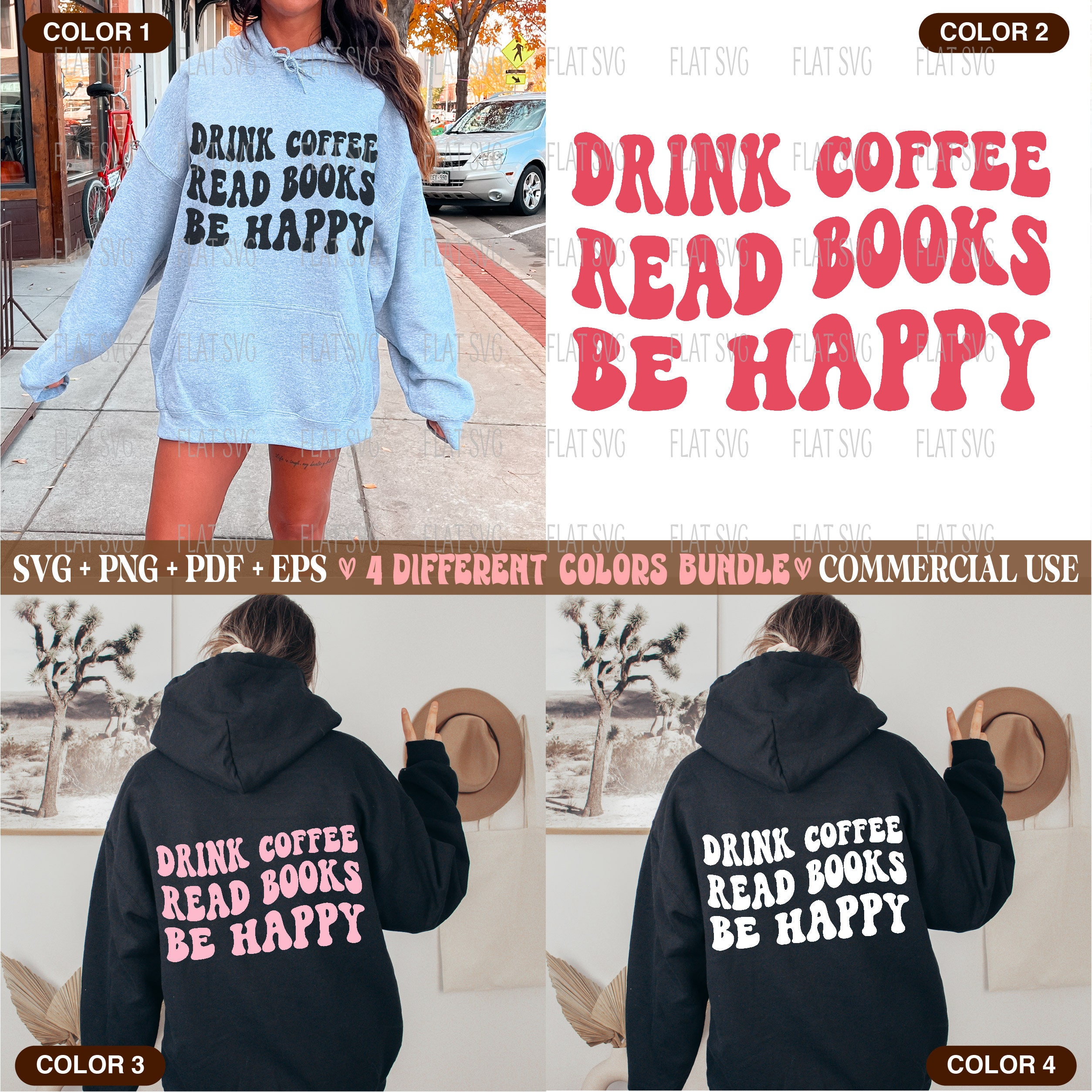 Drink Coffee Read Books Be Happy Svg, Book Club Svg, Book Lover Svg ...