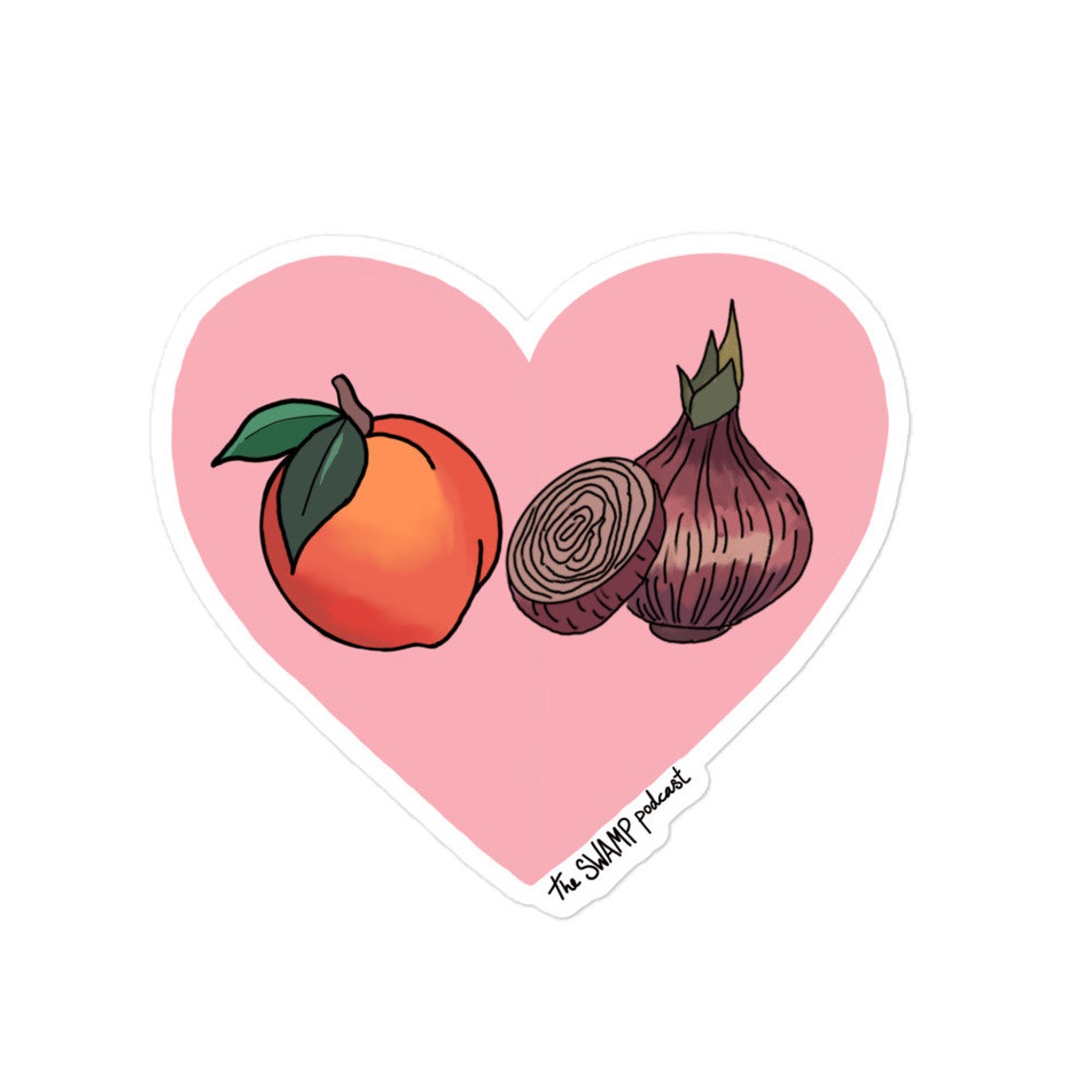 Peach and Onion Love Sticker - Etsy
