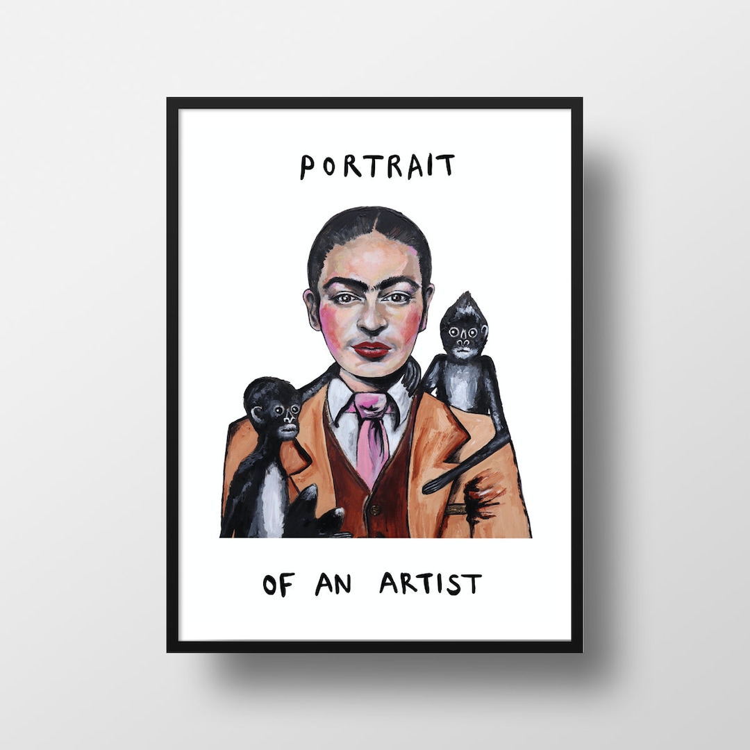 Frida Kahlo Headshot Portrait of an Artist - Etsy
