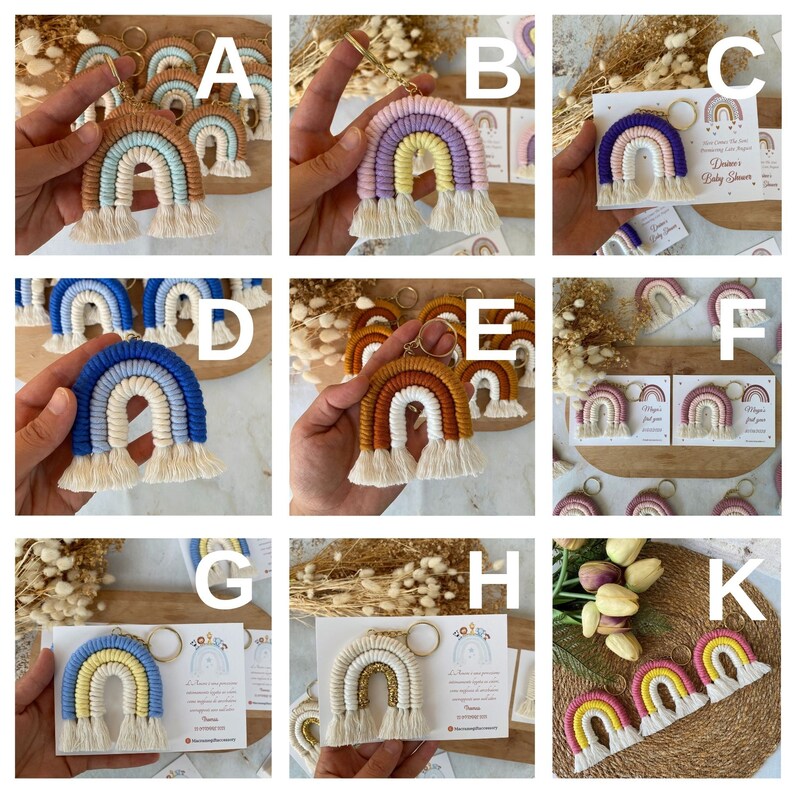 Birthday Party Keepsake Macrame Rainbow Keychain Guest - Etsy