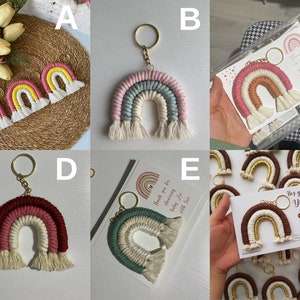 Personalized Handmade Rainbow Macrame Bohemian Key Chain Gift - Etsy