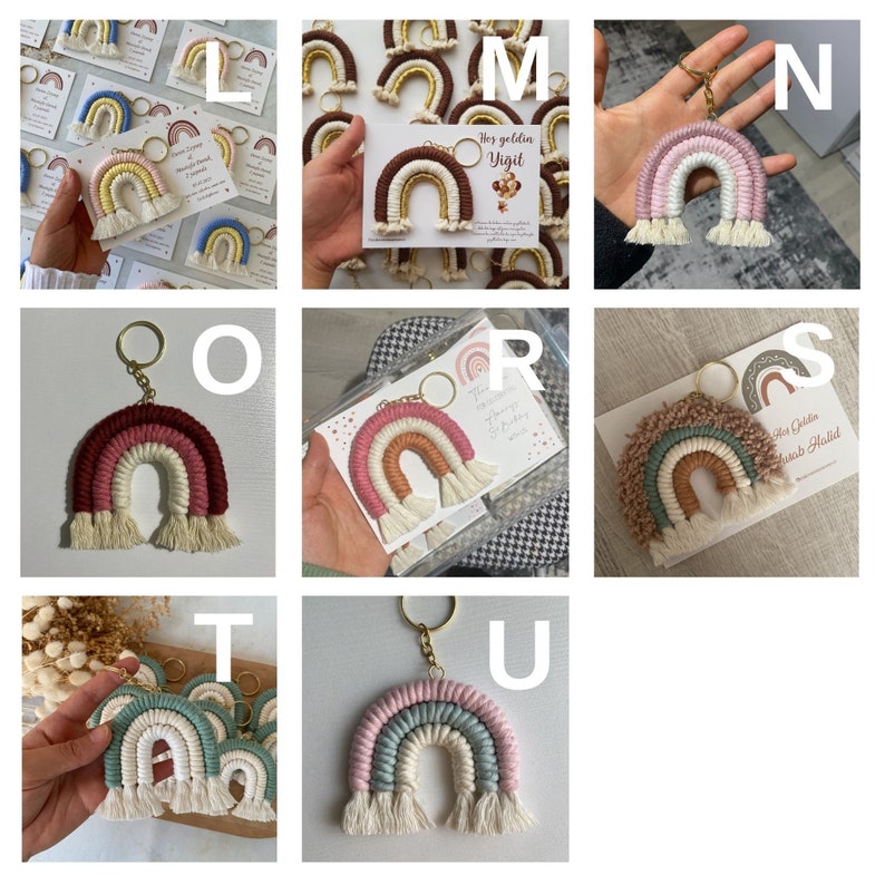 Birthday Party Keepsake Macrame Rainbow Keychain Guest - Etsy