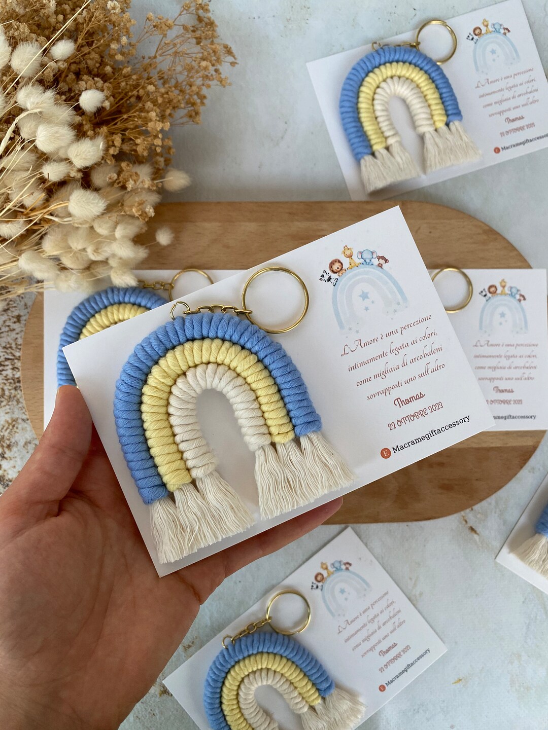 Birthday Party Keepsake, Macrame Rainbow Keychain, Guest Gifts, Baby ...