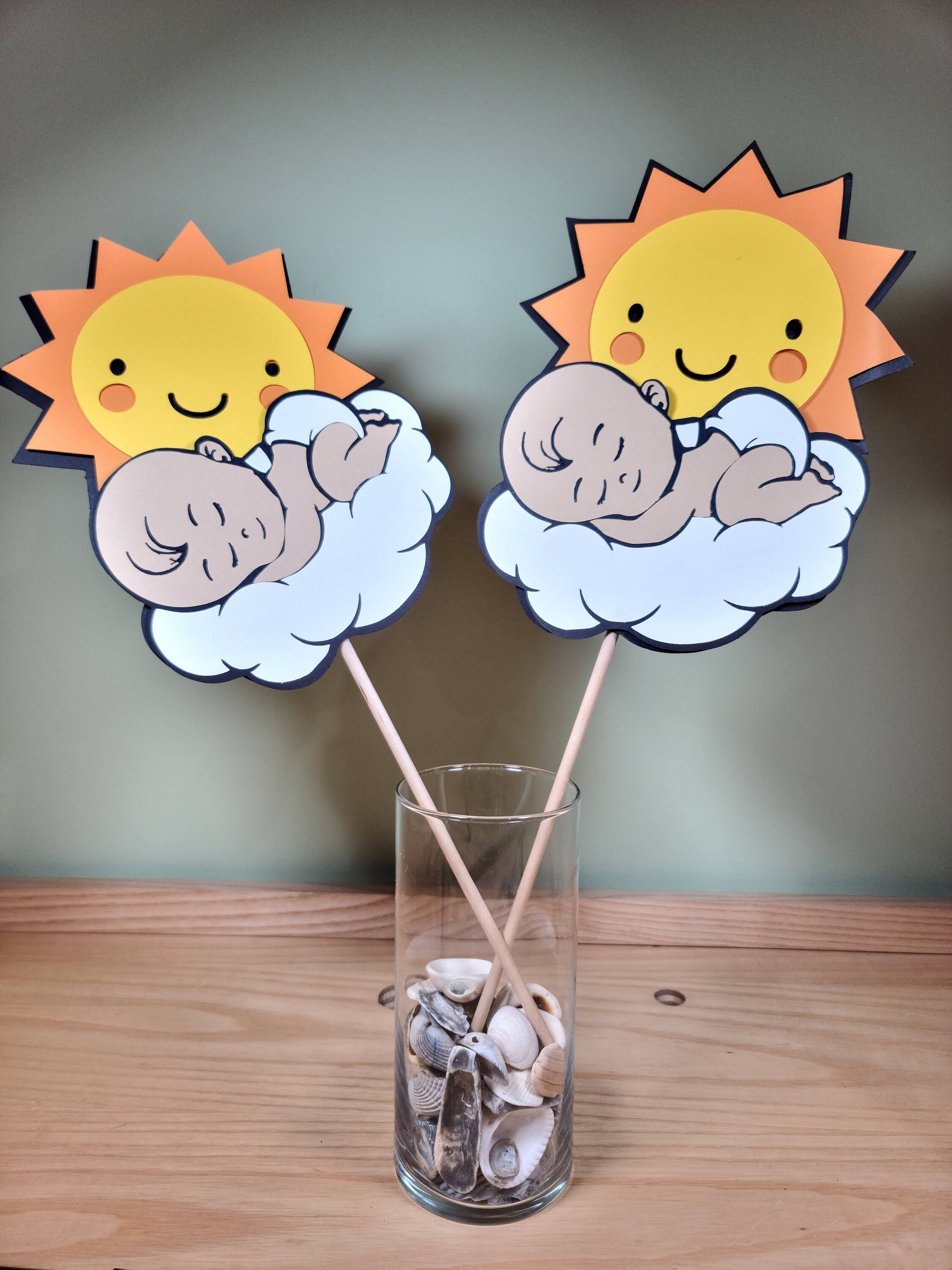 Sun/summer Theme Baby Shower Decor Cake Topper and - Etsy