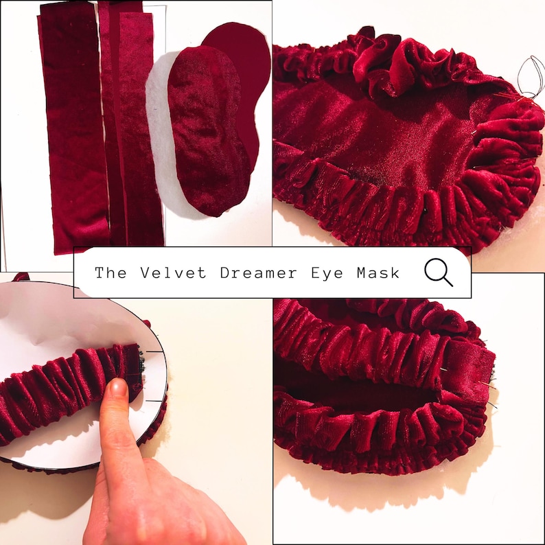 Velvet Frilled Eye Mask Sewing Pattern | DIY Sleep Mask (A4 PDF) - Etsy UK