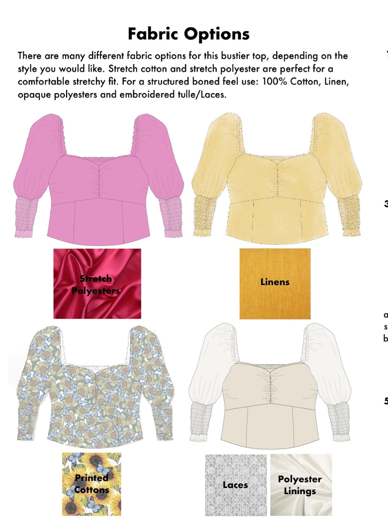 Digital Puffed Sleeve Shirred Cropped Top - Sewing Pattern and Video ...