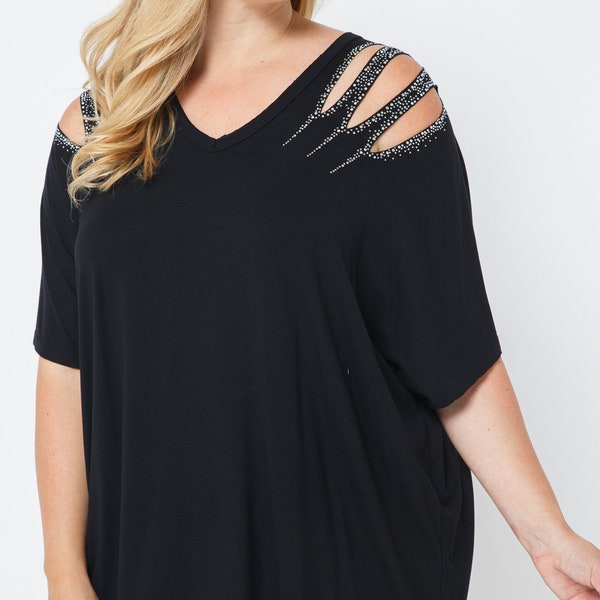 Plus Size Rhinestone Top - Etsy