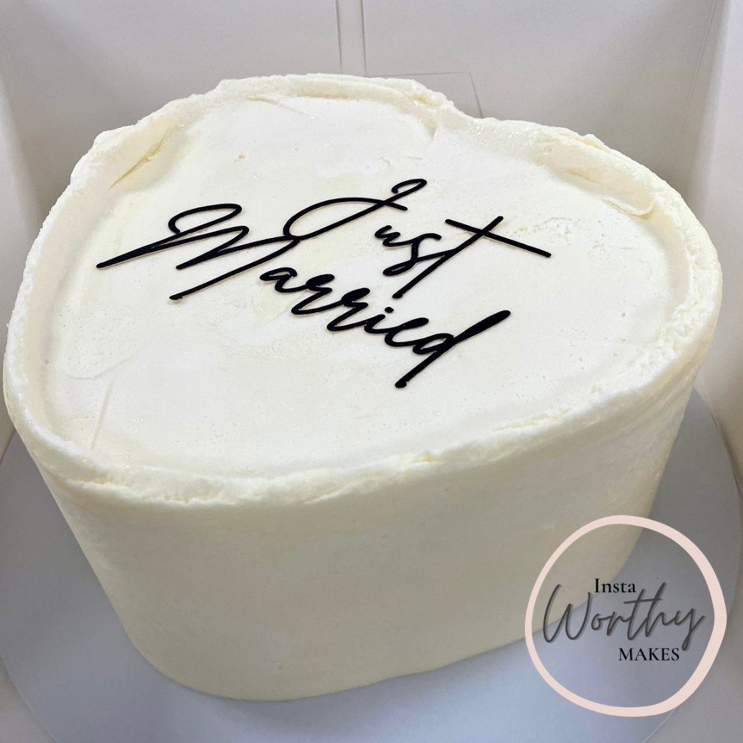 Just Married Cursive Cake Charm, Wedding Cake - Etsy UK