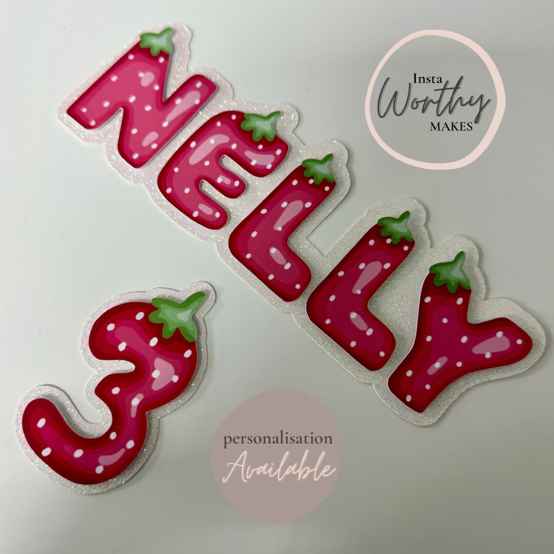 Personalised Strawberry Cake Topper, Berry Sweet Party Decor - Etsy