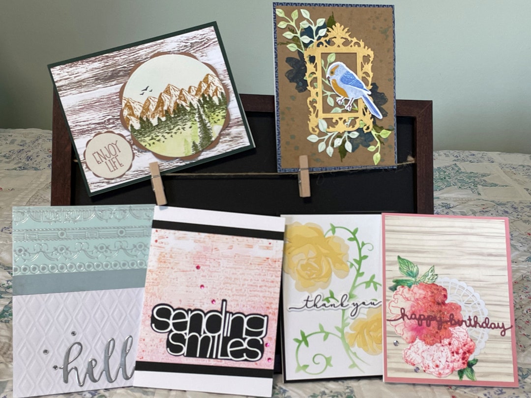 Set 8 - Various Sentiment Cards - Etsy