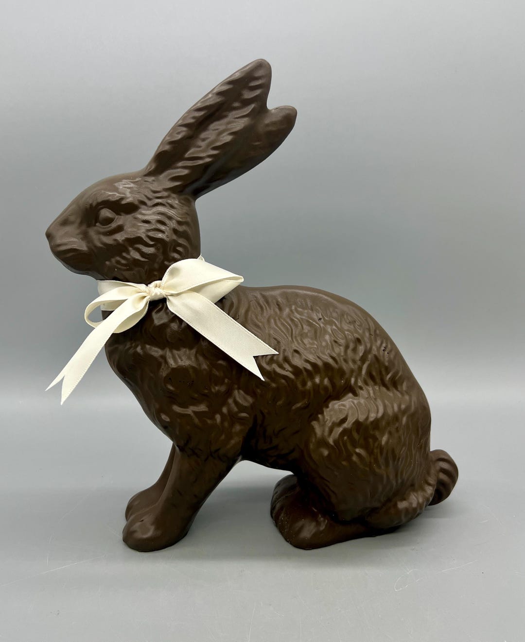 Resin Chocolate Sitting Bunny 10” - Etsy