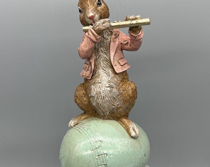 Bunny Playing Flute on Egg - Etsy