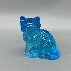 Mosser Hand Crafted Fluffy Kitten Sitting Cat Buffett Blue Glass - Etsy