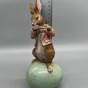 Bunny Playing Flute on Egg - Etsy