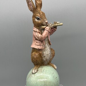 Bunny Playing Flute on Egg - Etsy