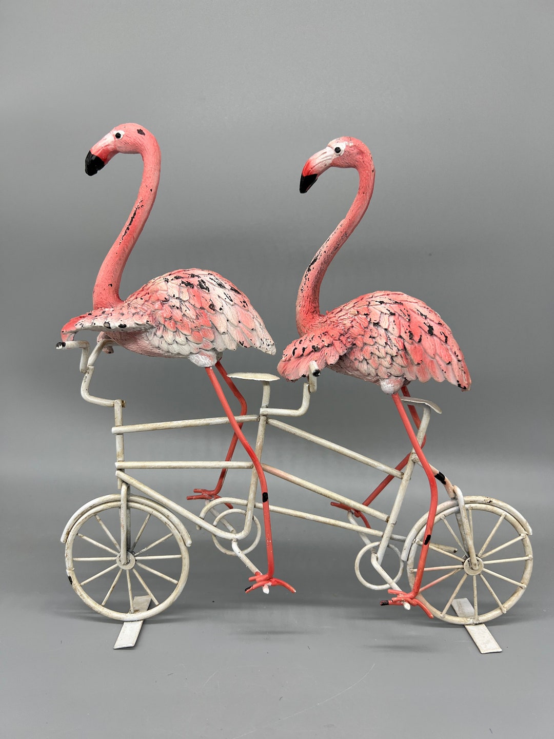 Painted Flamingos on A Bike Figure - Etsy