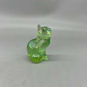 Mosser Hand Crafted Vintage Style Glass 3” Sitting Cat Apple Green ...