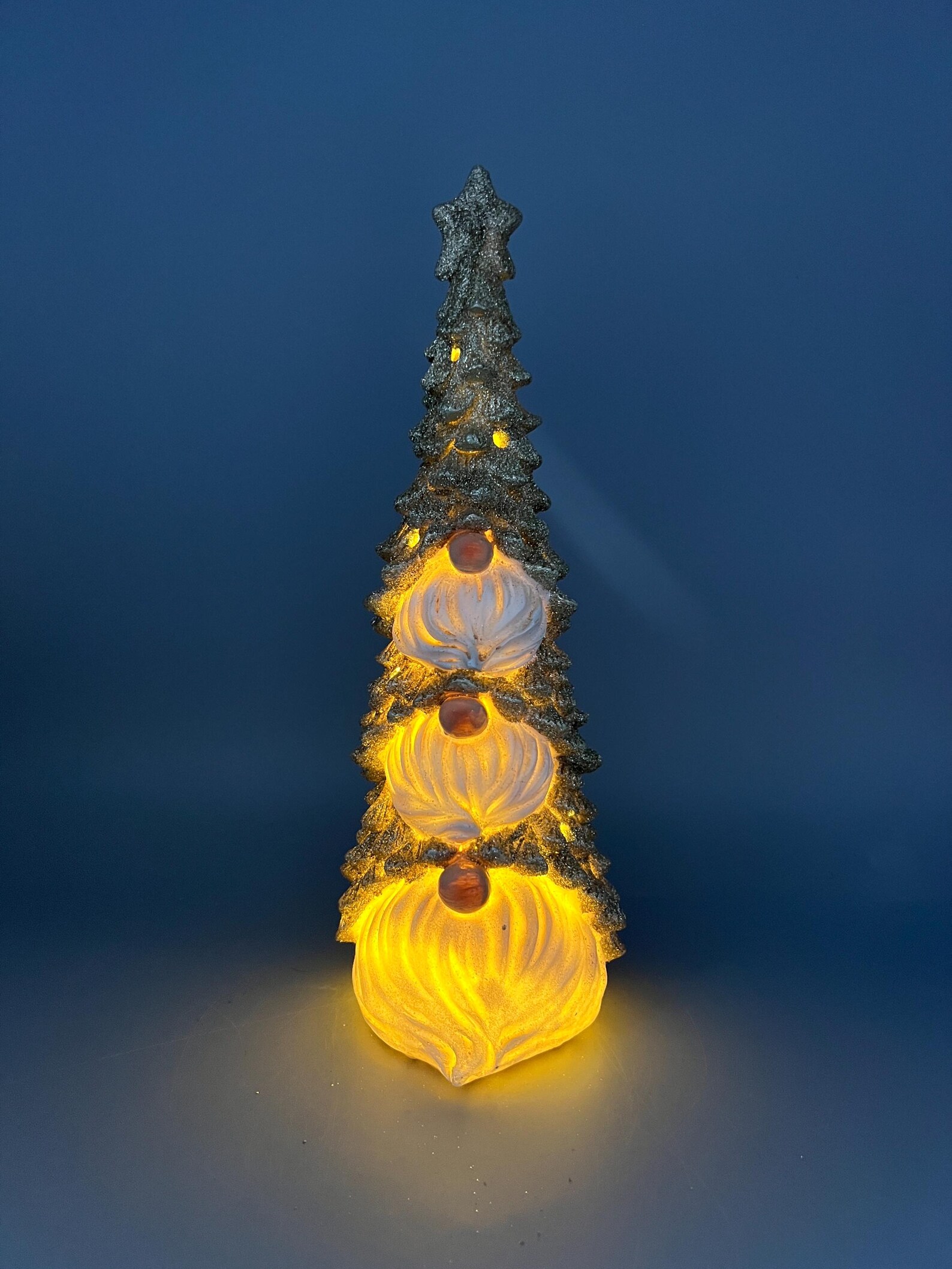 Hand Decorated Gold Gnome LED Christmas Tree Centerpiece - Etsy