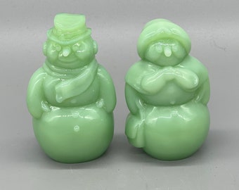 Fenton Glass Snowman - Etsy