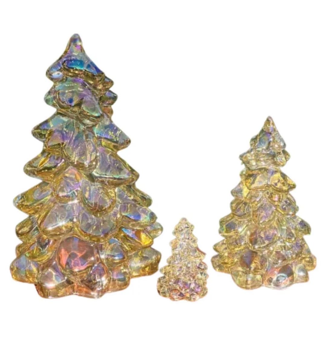 Mosser Glass Christmas Tree Set Gold Crystal Carnival (sugar Cookie ...