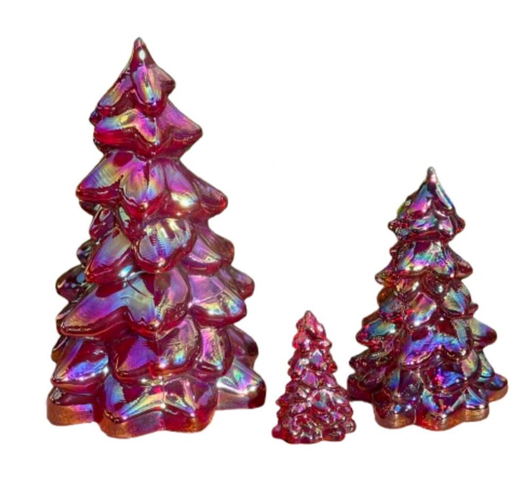 Mosser Glass Christmas Tree Set Red Carnival - Etsy