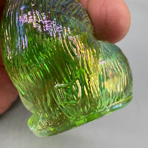 Mosser Hand Crafted Vintage Style Glass 3” Sitting Cat Apple Green ...