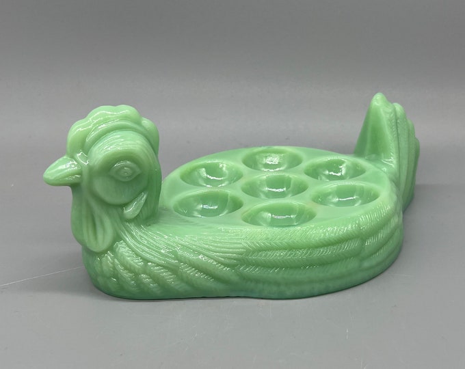 Hen Chicken Egg Caddy Jadeite Jadite Jade Green Farmhouse - Etsy