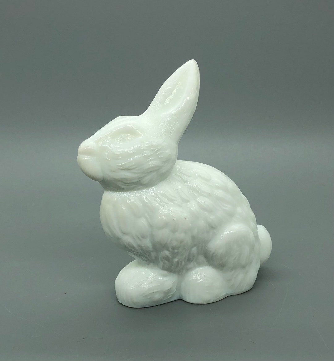 Mosser Hand Crafted Sitting Bunny Rabbit Milk Glass 5.5 Inches - Etsy