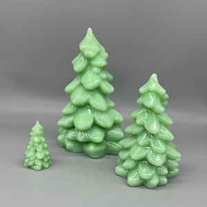 Christmas Holiday Tree Jadeite Jadite Jade Green Glass Mosser USA ...