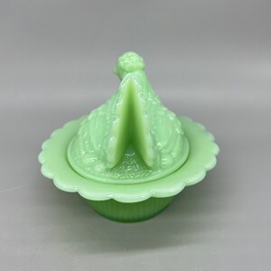 Mosser Hand Crafted Hen on Nest Jadeite Jadite Jade Green Glass 6 1/2 ...
