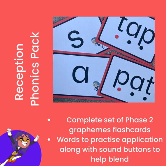 Reception/eyfs Phase 2 Phonics Flashcards With Sound Buttons - Etsy