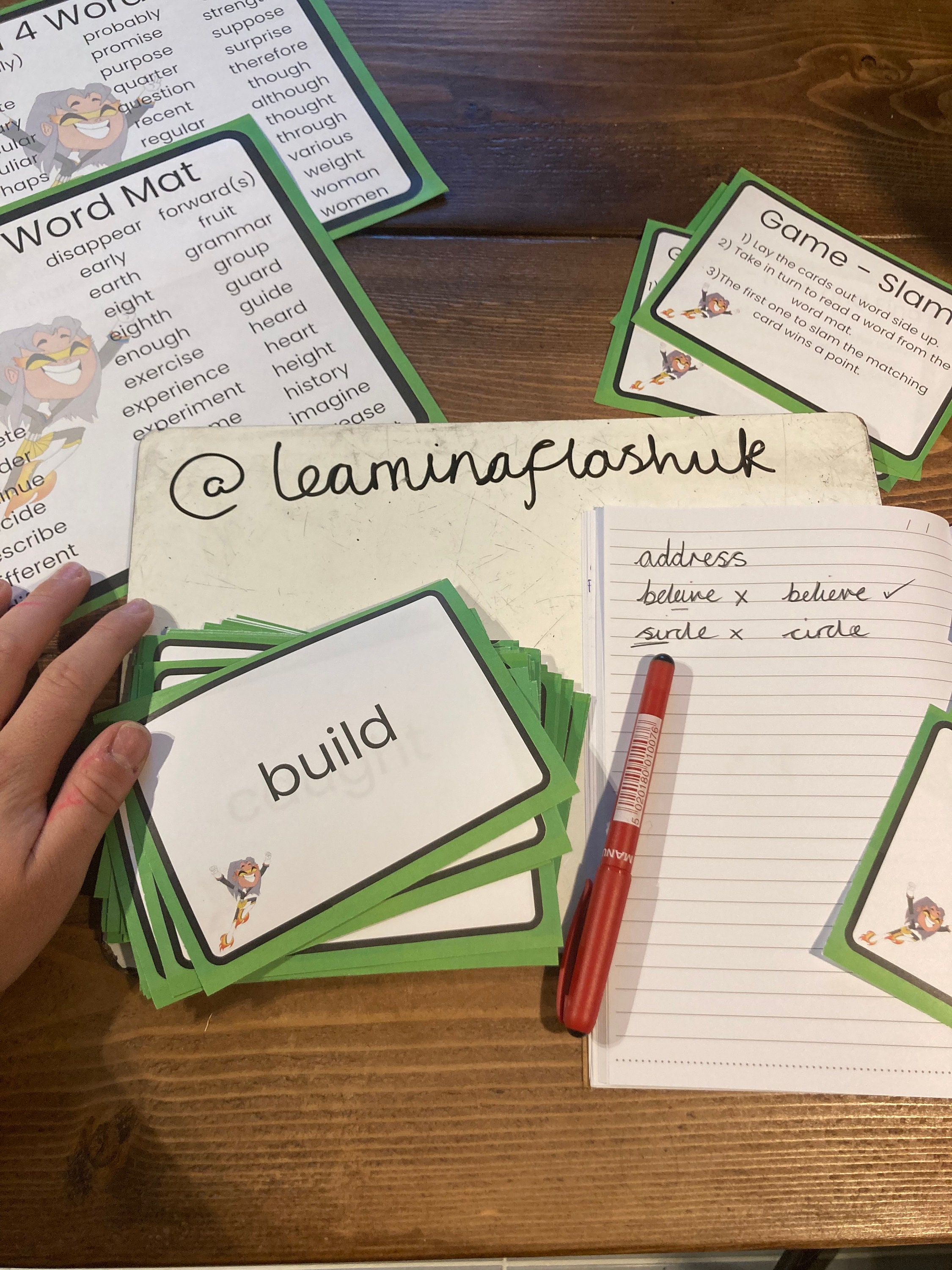 Spellings/ Tricky Word Mat and Flashcard Bundle - Etsy