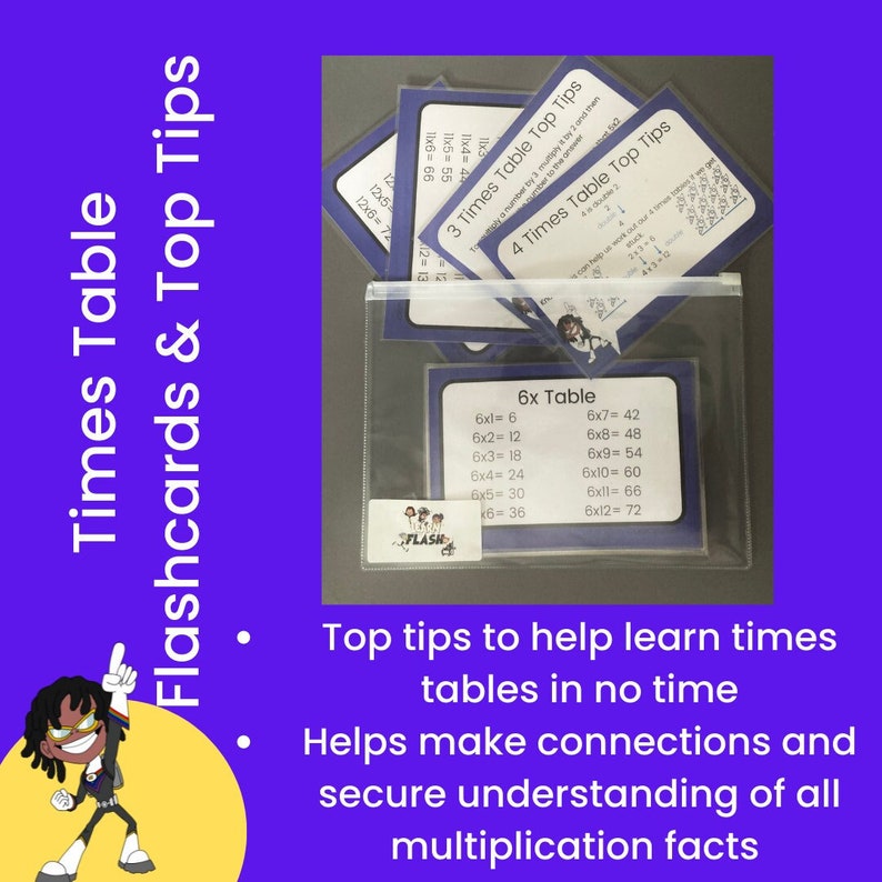 Times Table Flashcards and Top Tips - Multiplication KS2 - Etsy
