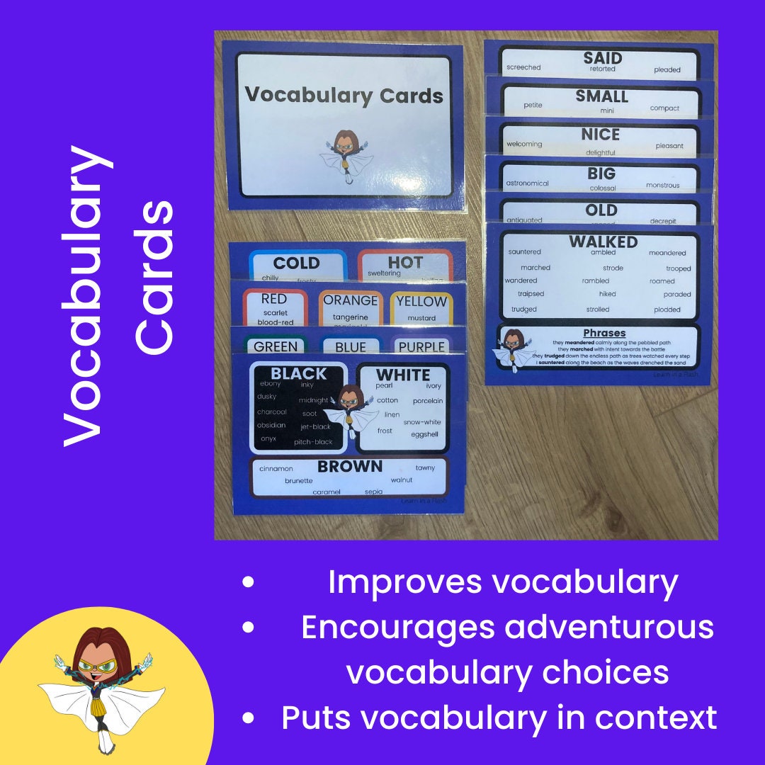 Thesaurus Vocabulary Cards Upscaling Language Writing -KS2 Creative ...